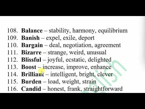 200 Synonyms words list.