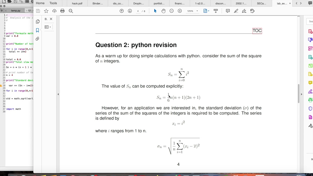 Discussion of solutions to computer lab 1