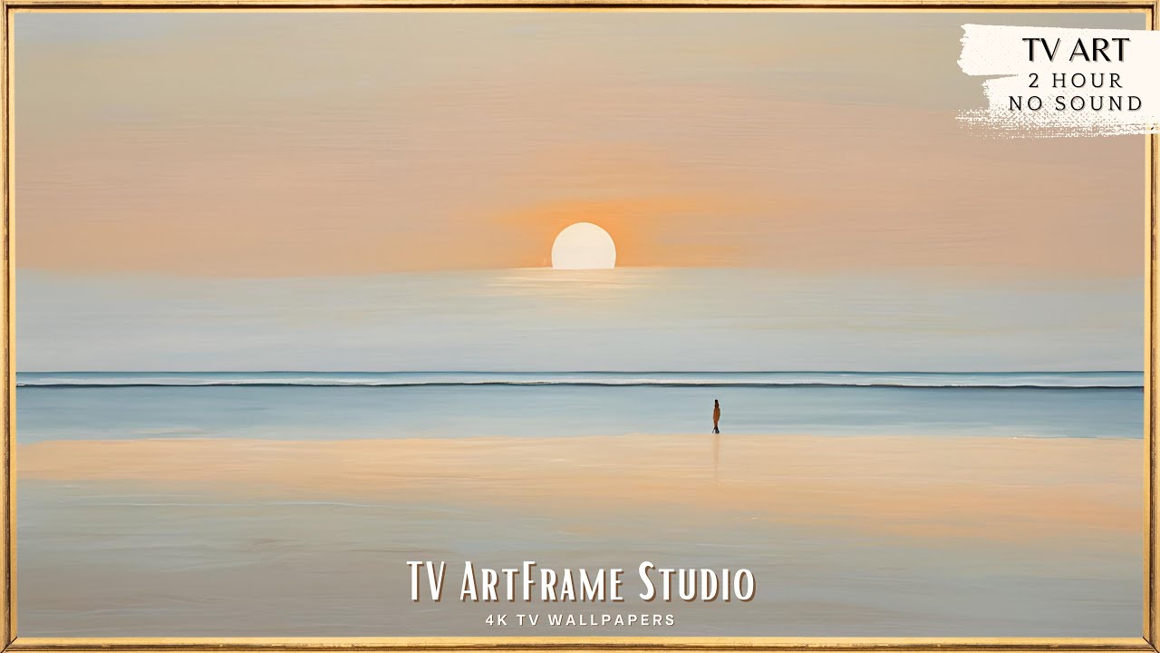 Minimalism Frame TV Art Ar Sunset Summer Beach | Cozy Background for TV | Quiet Peaceful Wallpaper
