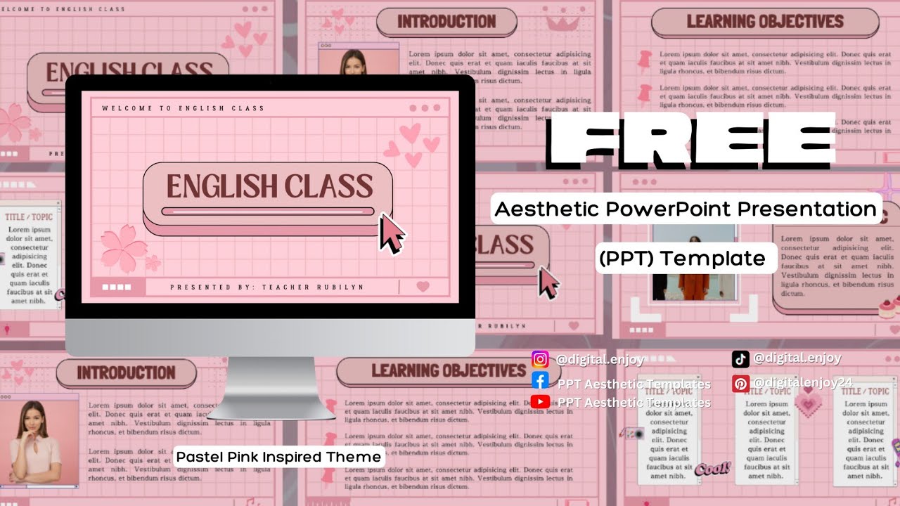 #10 Pastel Pink | FREE PowerPoint Presentation (PPT) Aesthetic Template | Canva Editable