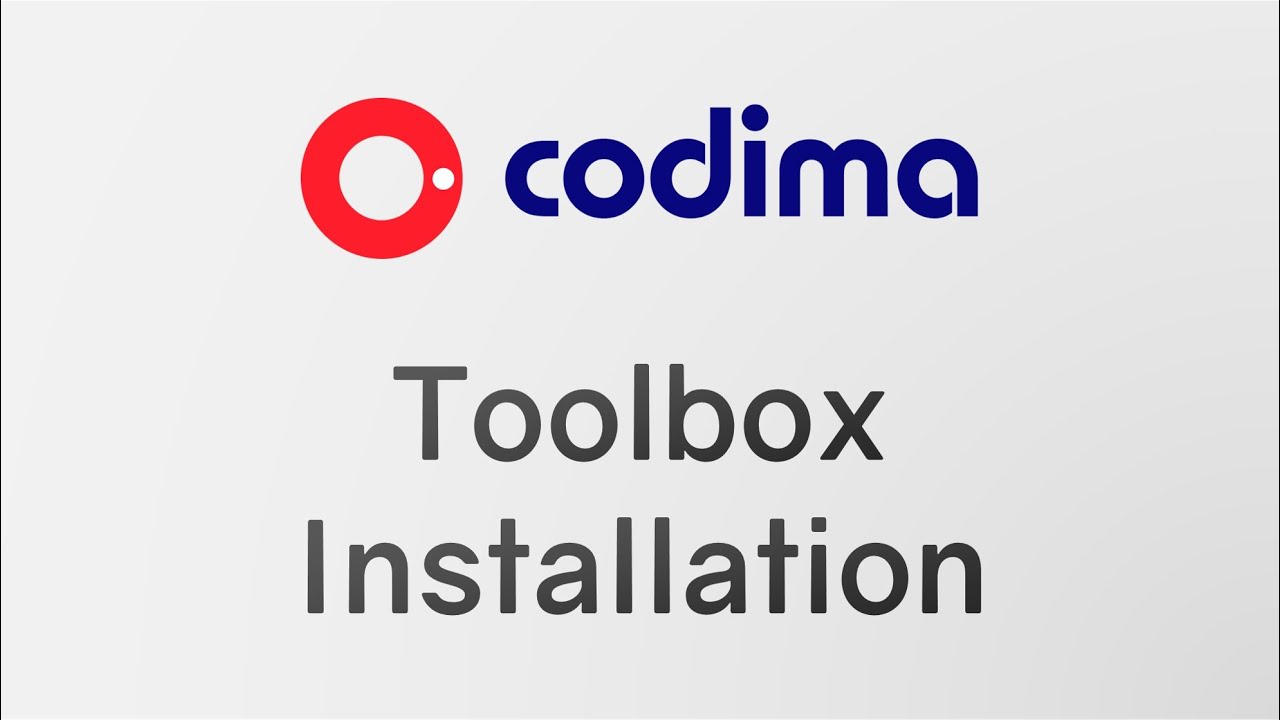 Codima | Toolbox Software Installation Guide
