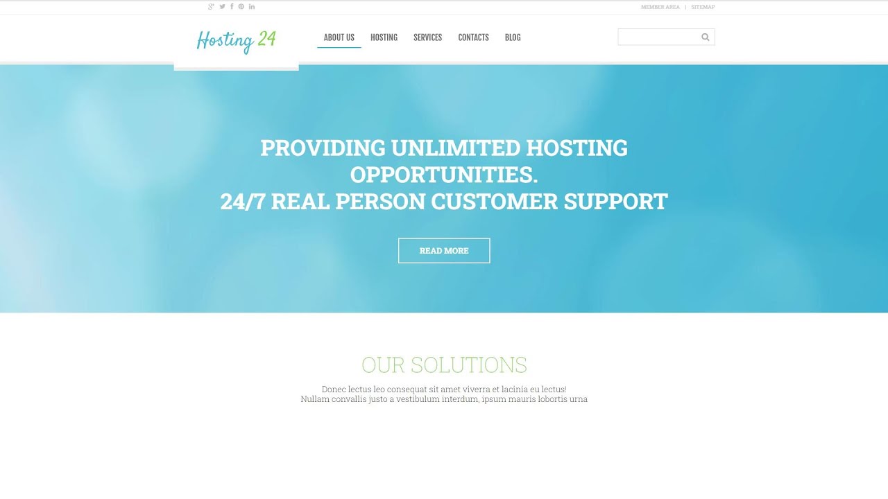 Hosting Responsive WordPress Theme by WT Website Template - 54791