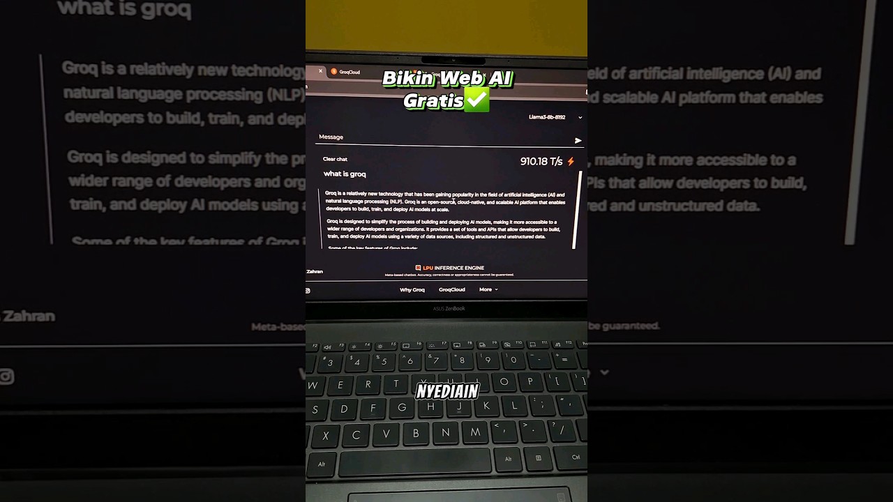 Cara pake AI nya Groq di project Next.js.   #react #ai #webdeveloper #coding #programming