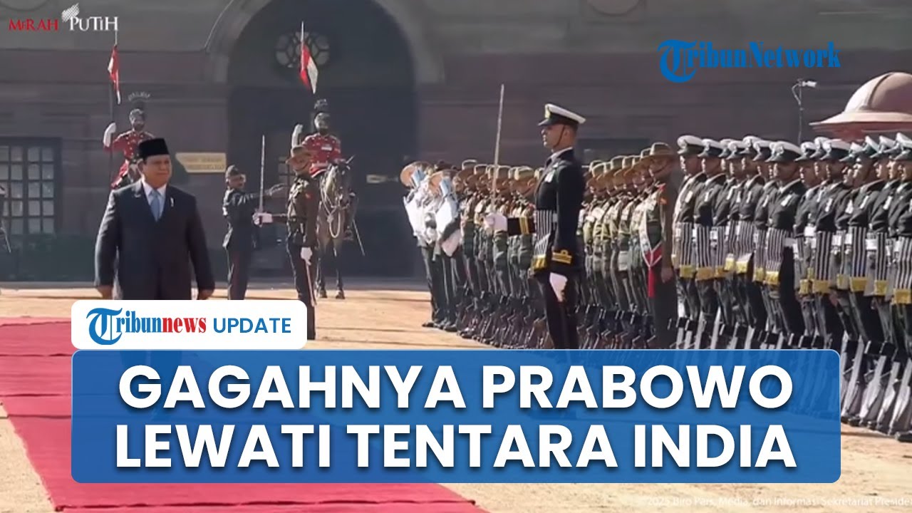 Potret Gagah Prabowo saat Lewati Karpet Merah, Tak Alihkan Pandangan dari Tentara India - Tribun ...