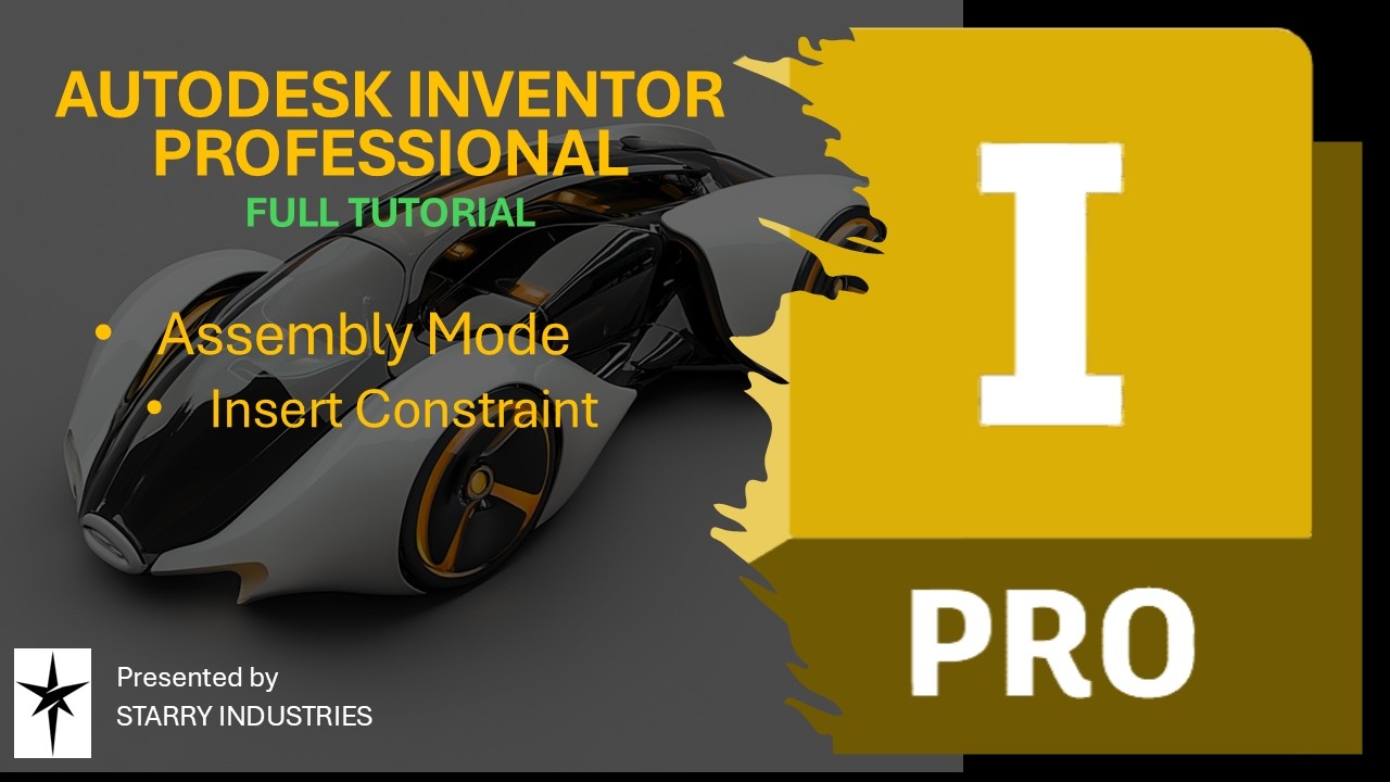 46 - Insert Constraint | Assembly Mode | Autodesk Inventor Tutorial