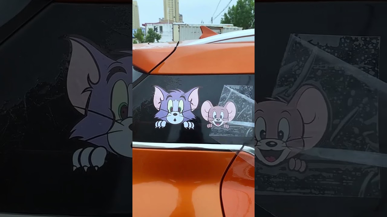part 389 Tom and Jerry car stickers are so cute lying on the window  CarGoods