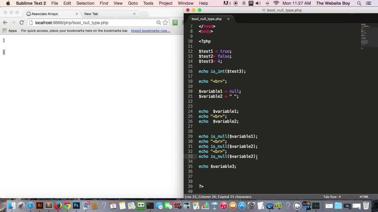 PHP Tutorial for beginners #17  LEARN ABOUT   BOOLEAN, NULL & TYPE CASTING   JUGGLING