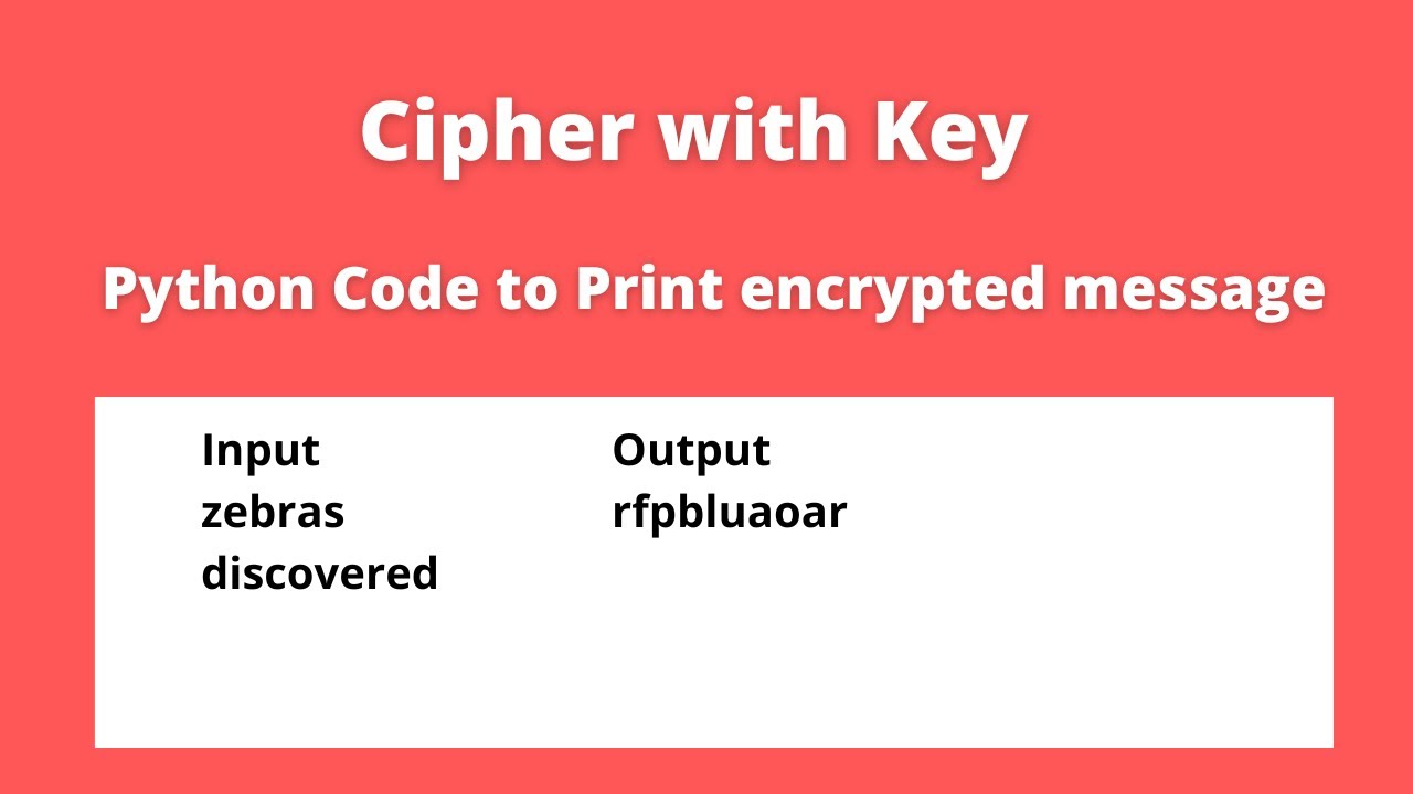 Cipher with Key | Python Code to Print encrypted message | CCBP IDP Test Question Answer