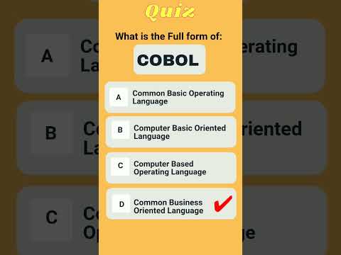 COBOL stands for? #computer#mcqs#abbrevations