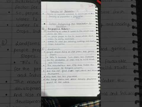 class 12 geography chapter 2 the world population handwritten notes