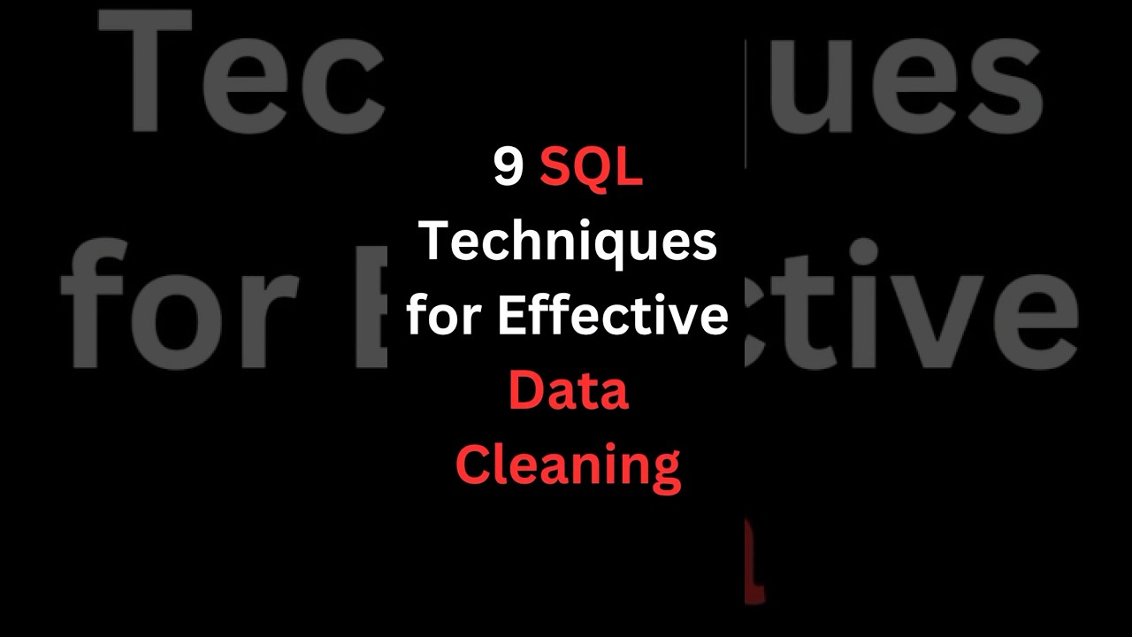 SQL data cleaning techniques #sqlprojects #sqldatabase