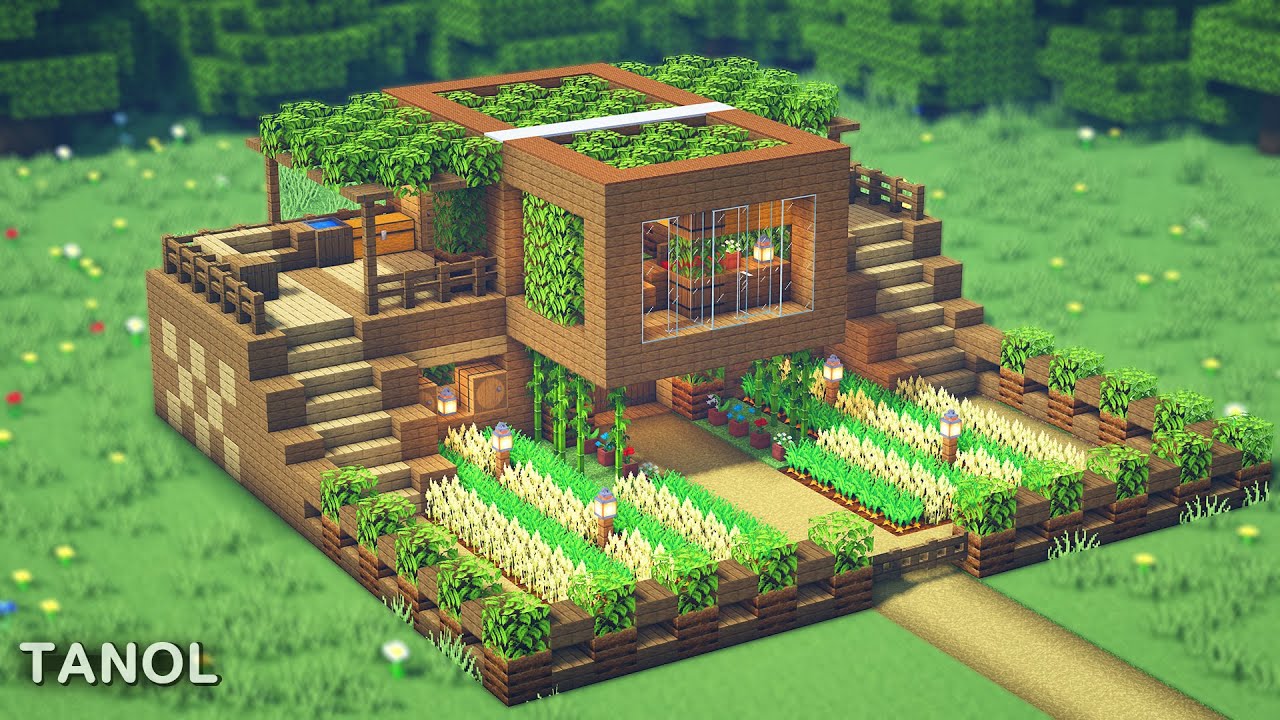 ⚒️ Minecraft : How To Build a Survival Spruce Planks Modern House_[마인 ...