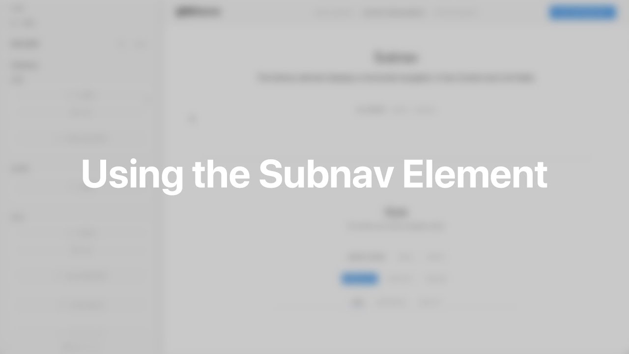 Using the Subnav Element | YOOtheme Documentation