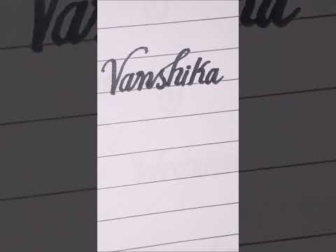 "Vanshika" Name In Cursive Handwriting