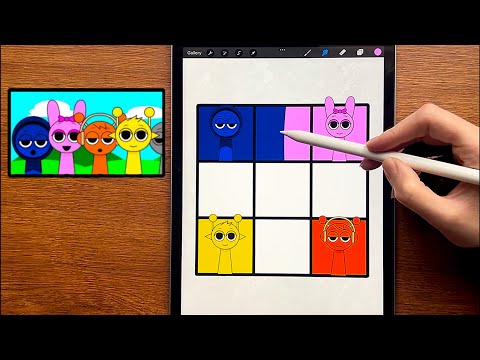 Sprunki Character Color Mixing in Procreate #procreate #colormixing #sprunki
