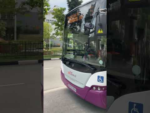 SBS Transit Scania K230UB Euro 5 refurbished Departing bus stop with red wheel nuts SBS5238A