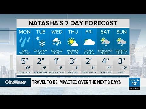 Weather to impact travel over the next 3 days