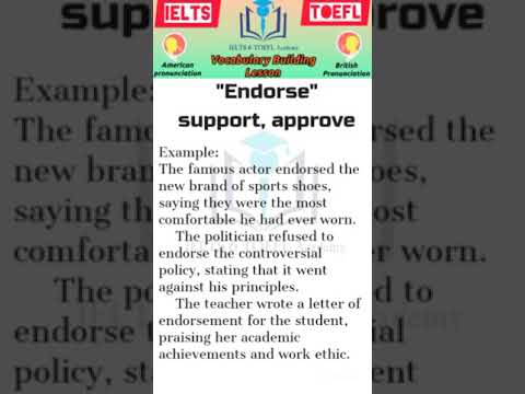 Endorse meaning and examples