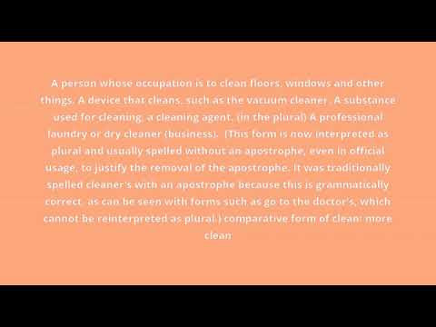 what is the meaning of cleaner