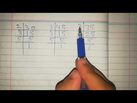 HCF of 30 , 45 , 75 by prime factorization method