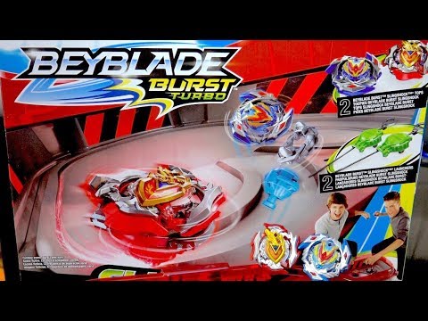 Beyblade Burst Turbo SLINGSHOCK RAIL RUSH BATTLE SET Unboxing & Demo!