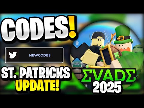🔥*NEW* All Working ST. PATRICKS UPDATE CODES FOR EVADE IN 2025! ROBLOX EVADE CODES