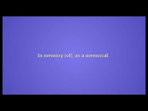 In memoriam Meaning