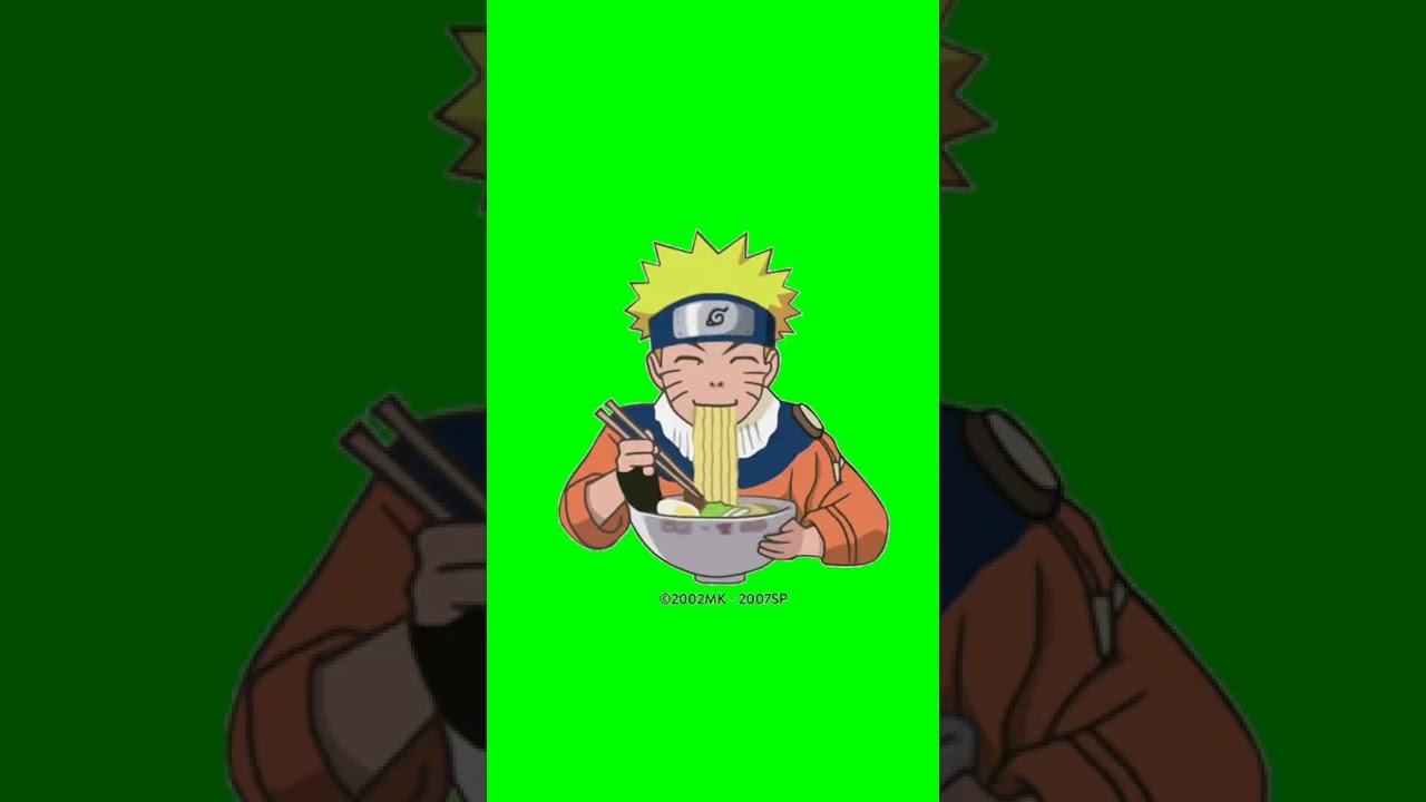Anime || Eating Noodles green screen #noodles #ramen #happy #naruto #greenscreenstatus #maggie