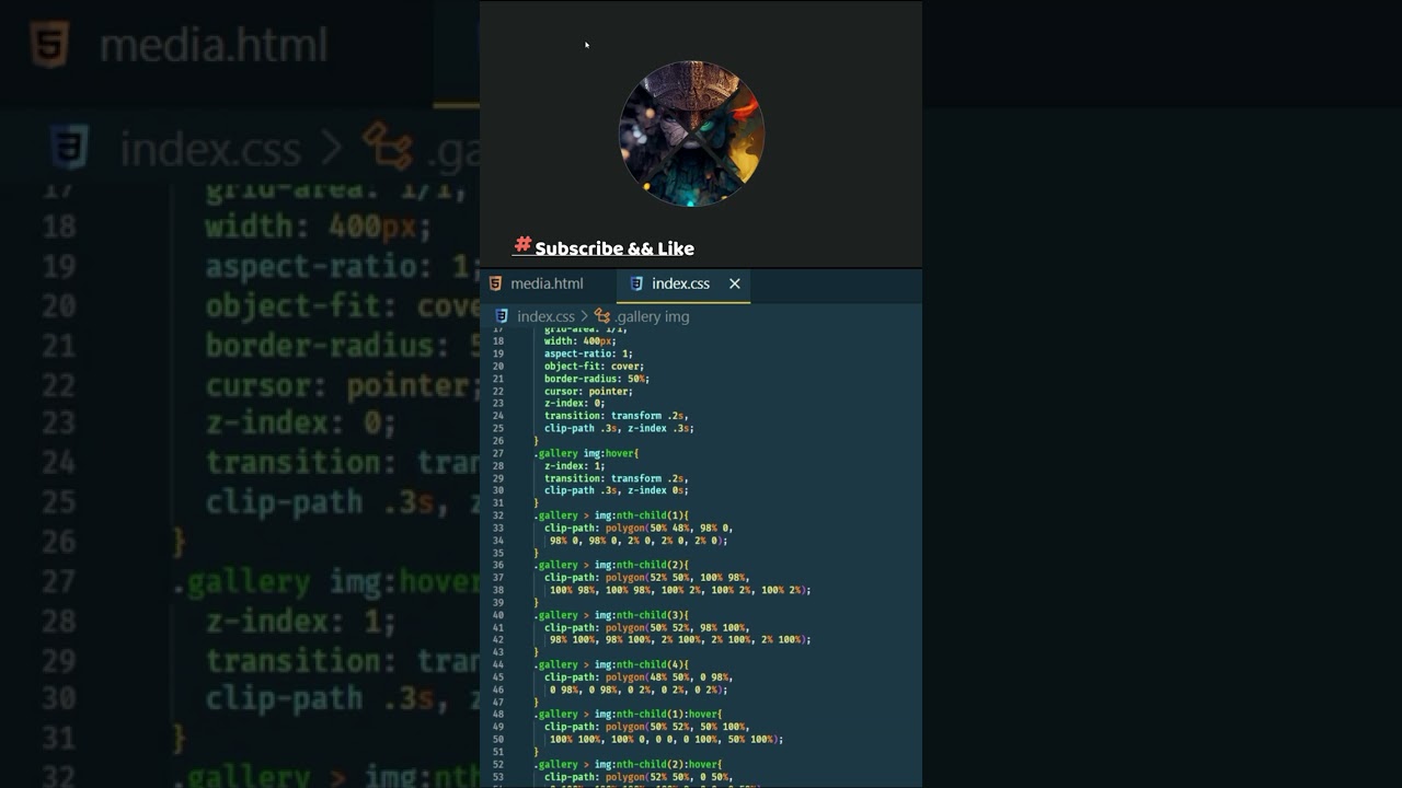 CSS Creative Image Hover Effects | Using CSS Clip Path to Create Awesome Effects #shorts #css