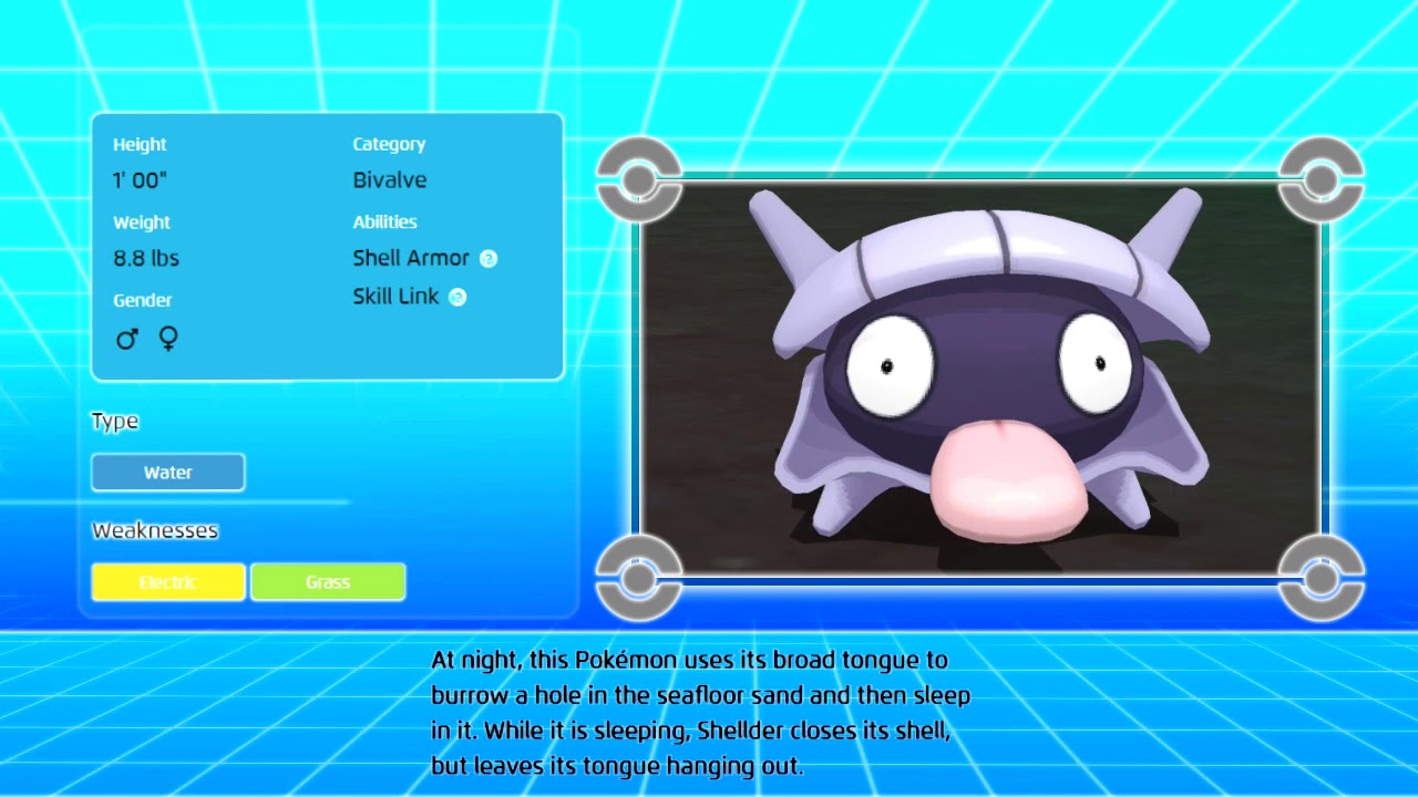 Shellder #090 Pokedex Go Data