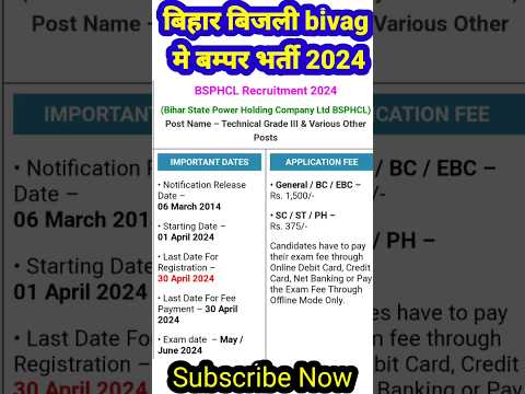 BSPHCL Recruitment 2024 😃#bpsc #biharbharti2024 #railway #viral #viral #railwayjobs #viral