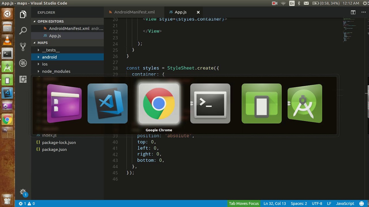 React-Native tutorial # 32 google maps in android