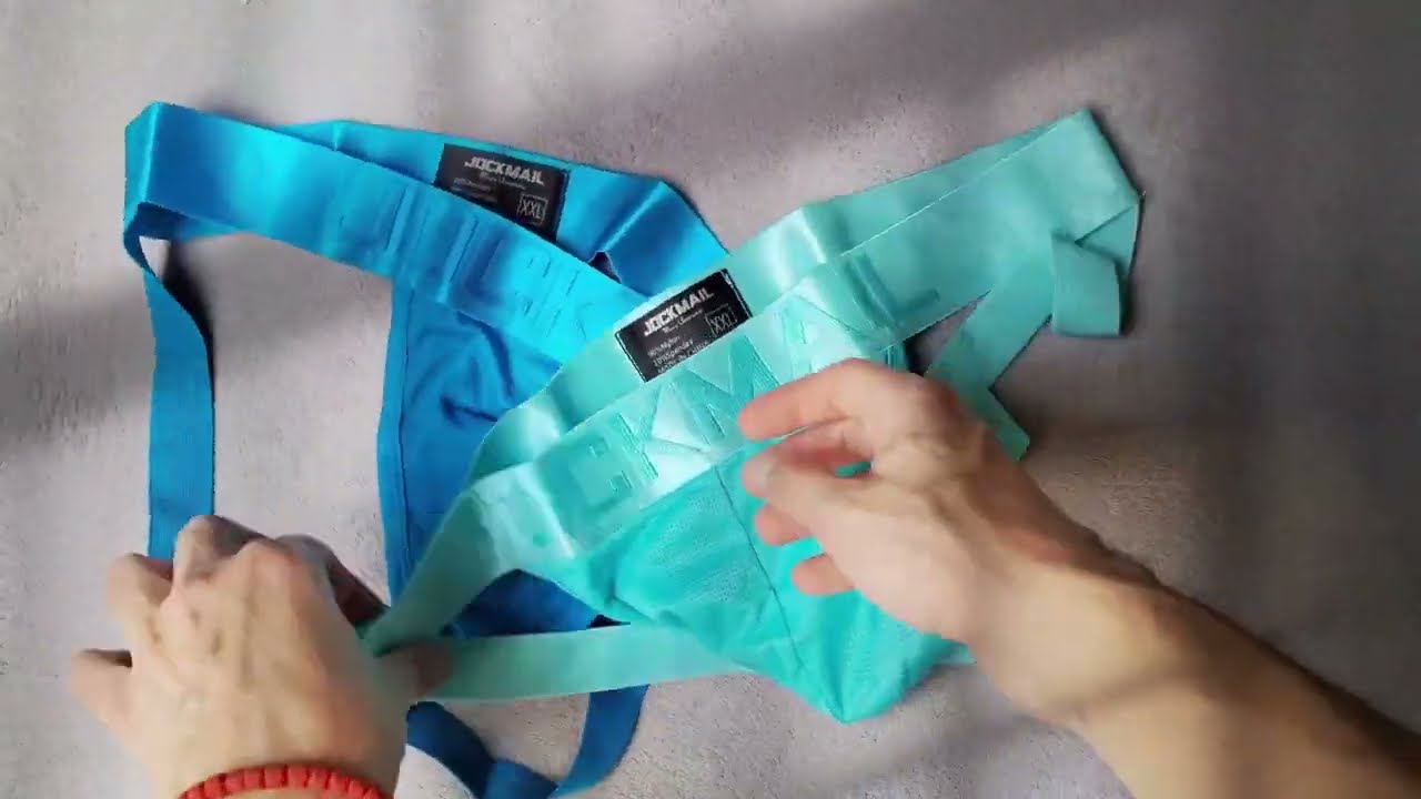 Jockmail Jockstrap - Green and Blue