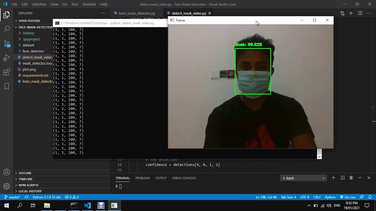 Covid-19 Face Mask Detection with OpenCV, Keras,Tensorflow, Python and Deep Learning| Data Science