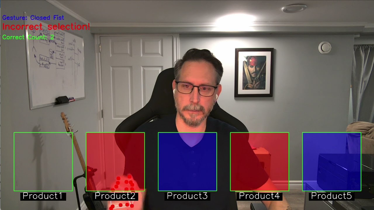 Dynamic Hand Gesture Recognition: Real-Time Product Selection with Python