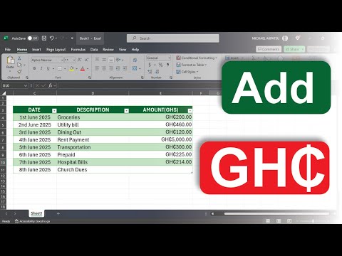 Excel Tutorial: How to Insert the Ghana Cedi Currency Symbol