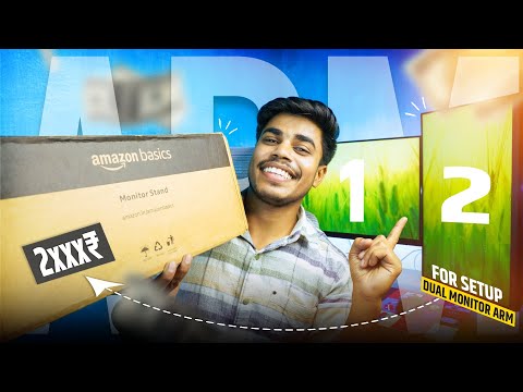 Amazon Basics Dual Monitor Arm in 2025! Clean Desk Setupš„