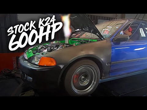 Stock K24 With Budget Turbo Kit Makes An EASY 600HP
