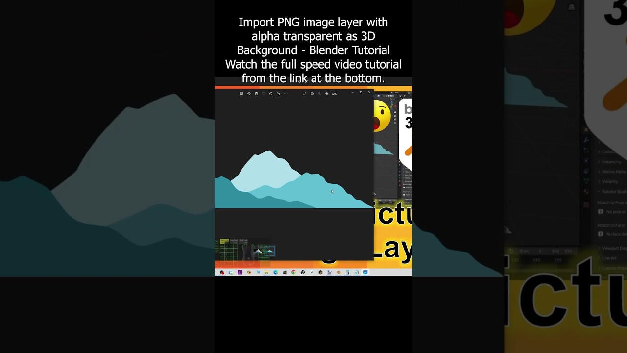 Import PNG image layer with alpha transparent as Background - Blender Tutorial #blender #alpha #png