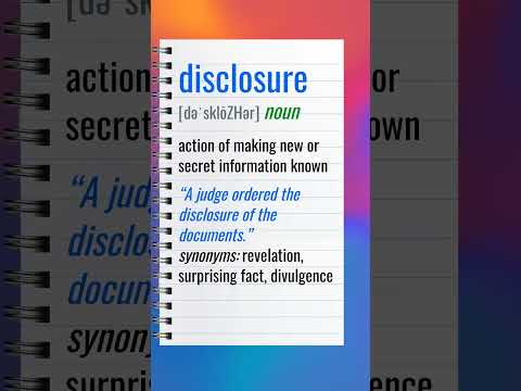 DISCLOSURE (C1 Advanced) Learn English Vocabulary