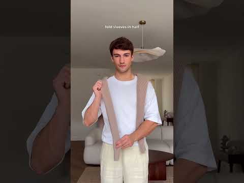 How to tie a sweater perfectly 💫 Subscribe for #fashion