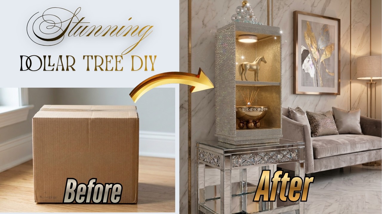 Transform A Cardboard Box into a LUXURY Home Storage Solution | Dollar Tree DIY