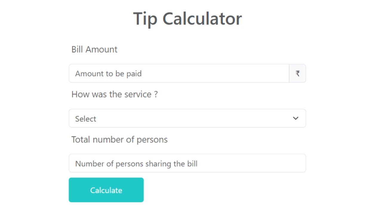 Tip Calculator Using HTML CSS And Javascript | Unstoppable Coding | #html #css #javascript