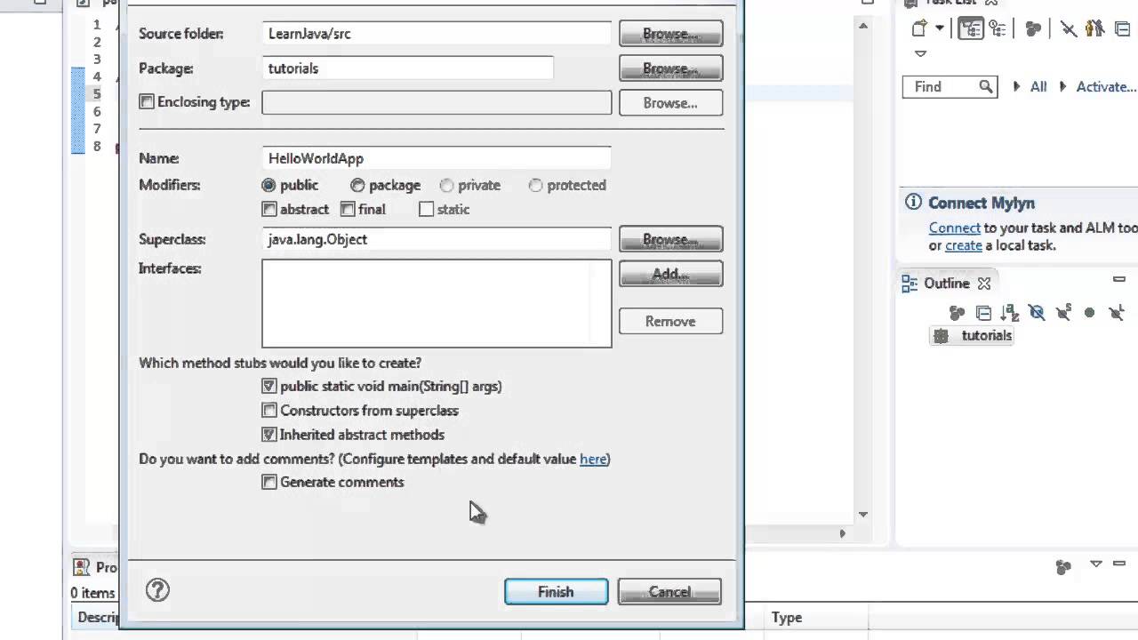 Java Tutorial 2: Hello World program