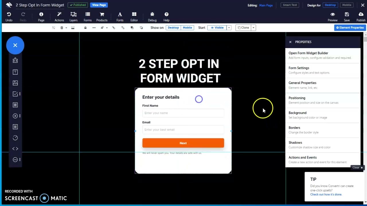 2-Step Opt-In with the Form Widget