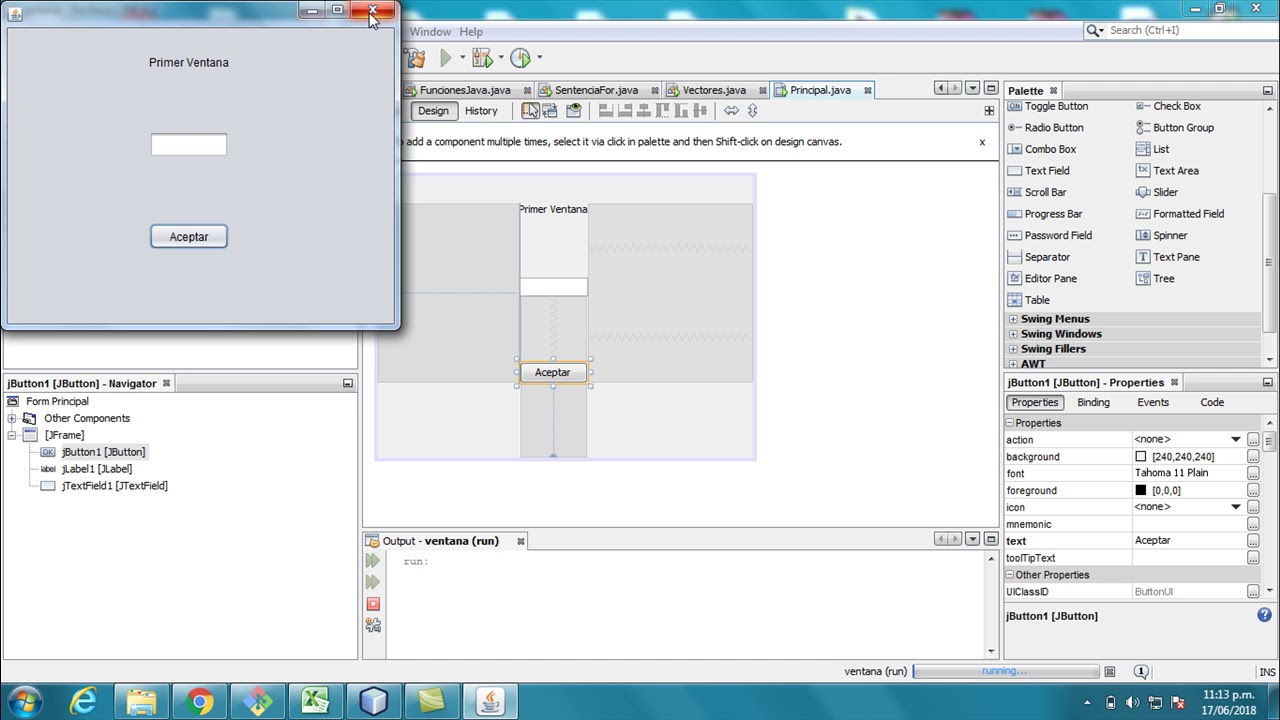 Primer Ventana Java NetBeans