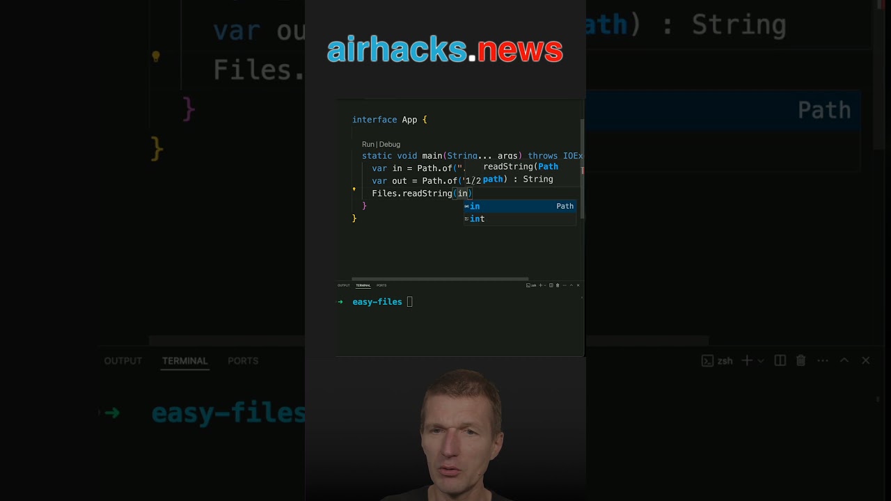 Easy File Handling with Java  #java #shorts #coding #airhacks