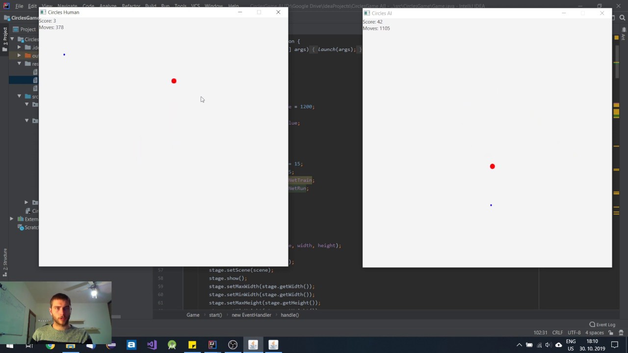 Java AI plays a Game - Feed Forward Neural Network with supervised training