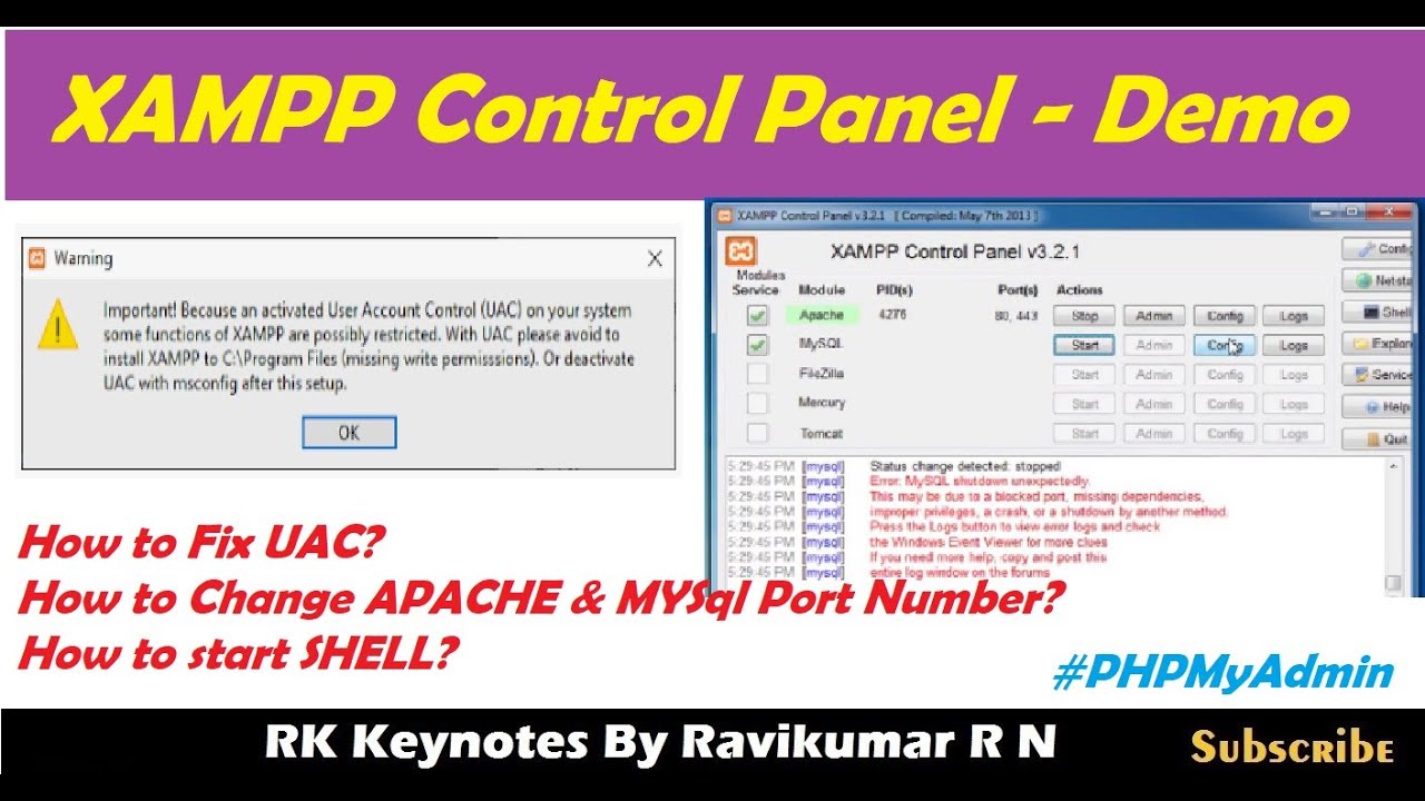 01) XAMPP Server Download, Installation & PORT Number Configuration| MYSQL Shell #xamppmysql #tomcat