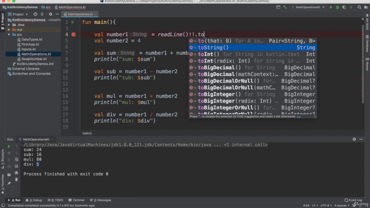 #4   Math operations  in Kotlin